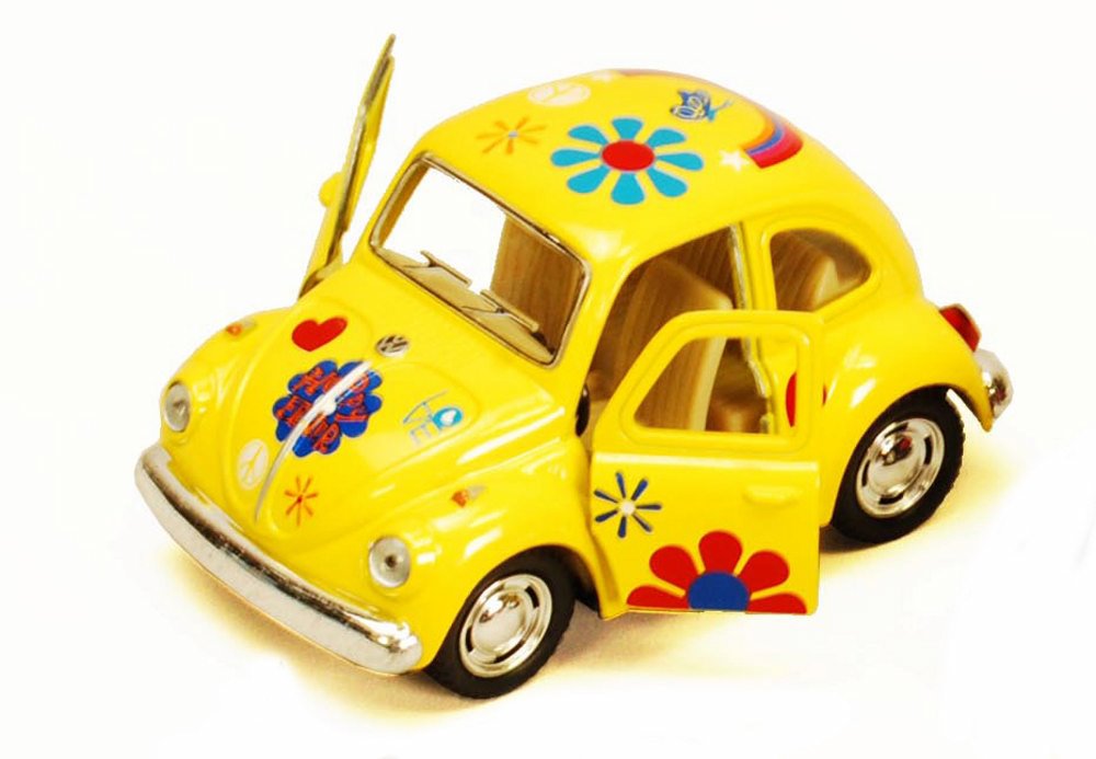 1967 Volkswagen Classic Beetle w/Decals Yellow Kinsmart 4026DF 3.75 ...